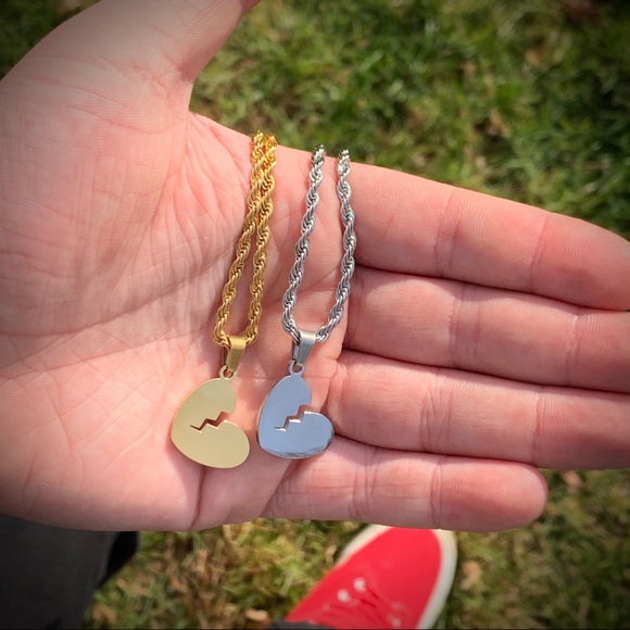 Accessories | Broken Heart Pendant Chain Gold | Poshmark